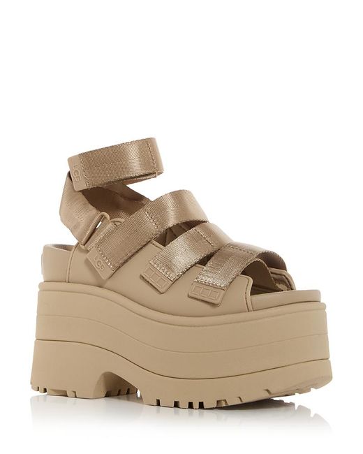 UGG Goldenrise Strappy Platform Sandals in Natural | Lyst