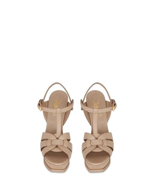 Saint Laurent Tribute Platform Sandals in Metallic | Lyst