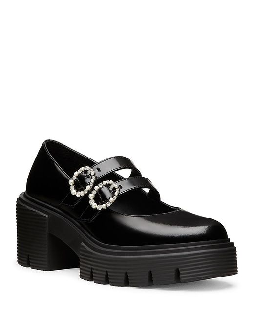 Stuart Weitzman Soho Leighton Mary Jane Flats in Black | Lyst UK