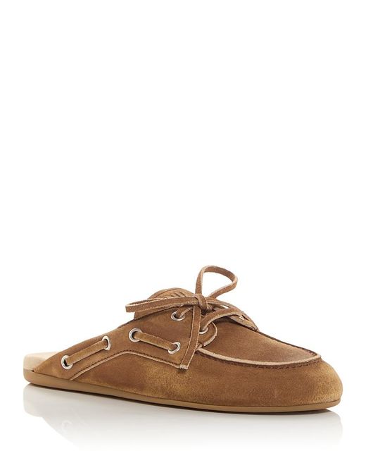 Miu Miu Boat Loafer Mules in Brown | Lyst