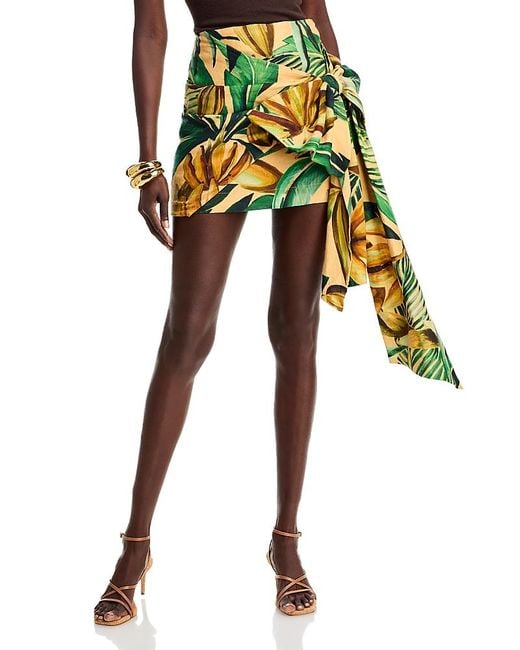 FARM Rio Bananart Tie Side Skirt in Black | Lyst UK