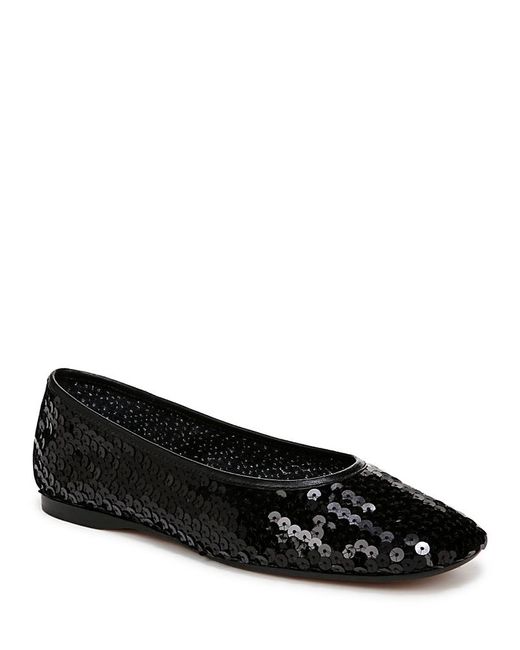 Vince Leah Sequin Ballet Flats in Black | Lyst
