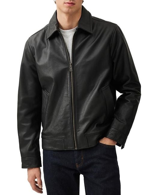 Rodd & Gunn Haymarket Zip Front Leather Jacket in Black for Men | Lyst