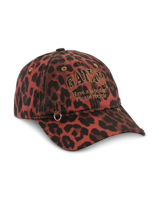 Ganni Leo Cap in Brown | Lyst