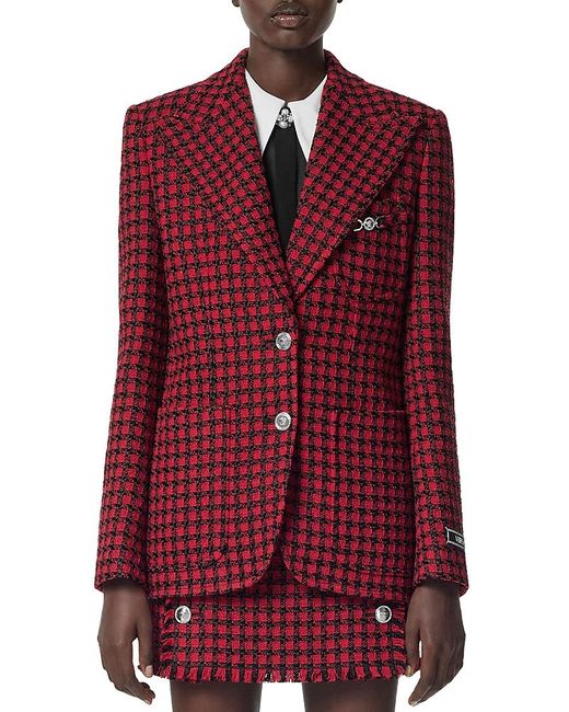 Versace Windowpane Jacket in Red | Lyst