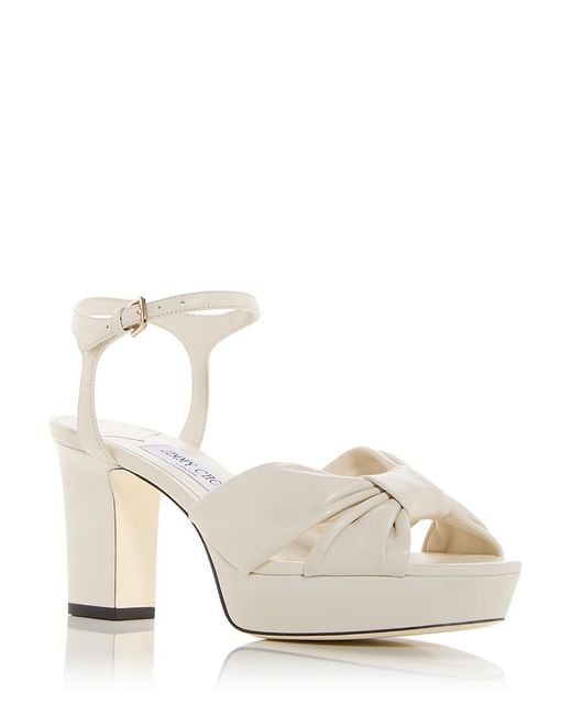 Jimmy Choo Heloise 80 Platform Sandals in Natural | Lyst