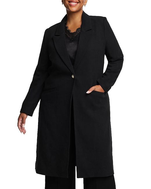 Estelle Long Line Coat in Black | Lyst UK