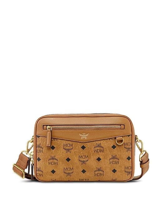 MCM Aren Visetos Crossbody in Brown for Men | Lyst