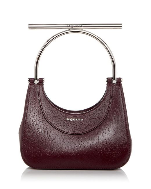 McQueen Mini T-Bar Leather Bag in Purple | Lyst UK