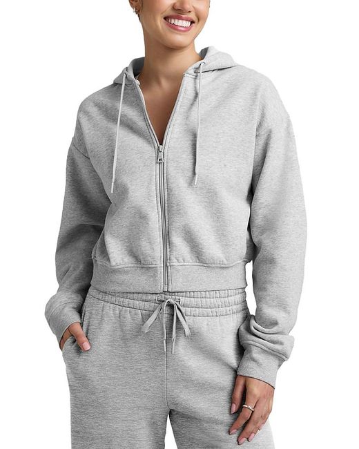 Beyond Yoga Luxefleece Zip Up Hoodie in Grey | Lyst UK