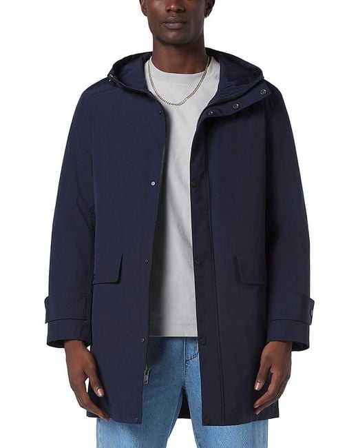 Andrew Marc Tucker Hooded Rain Jacket in Blue for Men | Lyst