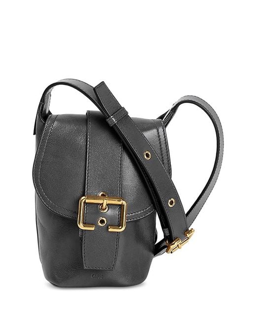 Chloé Camera Mini Leather Shoulder Bag in Black | Lyst