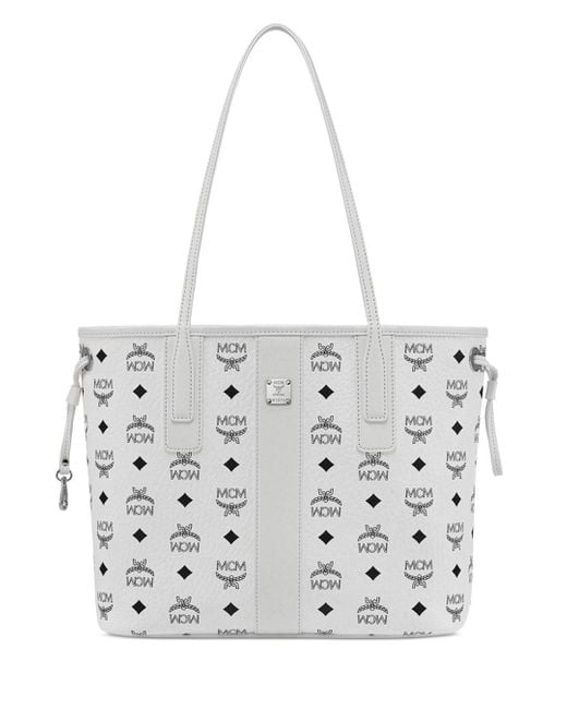 MCM Liz Small Reversible Visetos Shopper Tote in White | Lyst MCM Liz Small Reversible Visetos Shopper Tote in White | Lyst