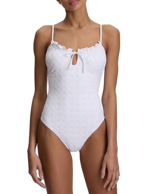 Polo Ralph Lauren Keyhole Lingerie One Piece Swimsuit in White | Lyst