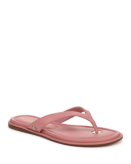 Sam Edelman Remi Thong Flat Sandals in Pink | Lyst
