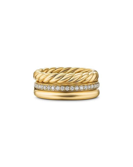 David Yurman Dy Mercer Three Row Ring in Metallic | Lyst