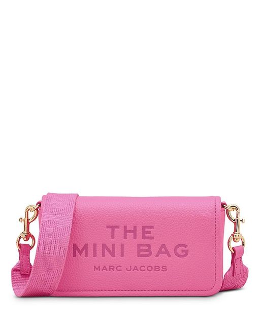 Marc Jacobs The Mini Bag Leather Crossbody in Pink | Lyst