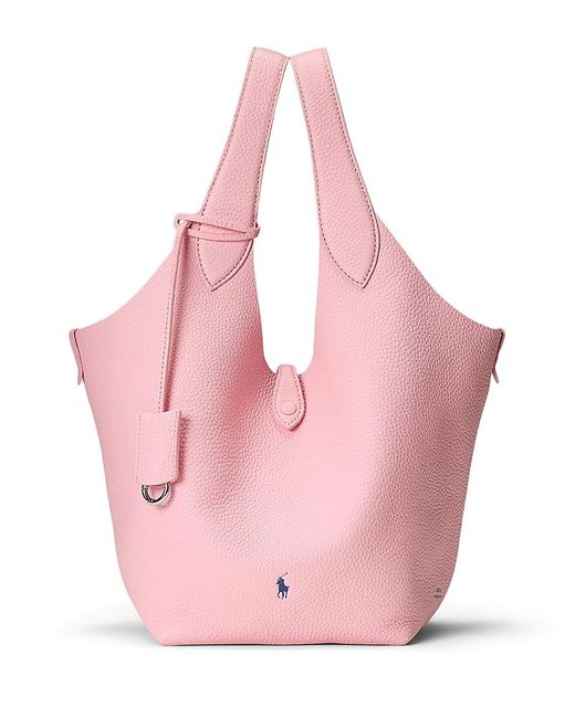 Polo Ralph Lauren Polo Play Leather Tote in Pink | Lyst