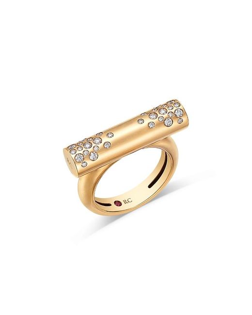 Roberto Coin 18K Domino Diamond Cylindrical Bar Ring in Metallic | Lyst