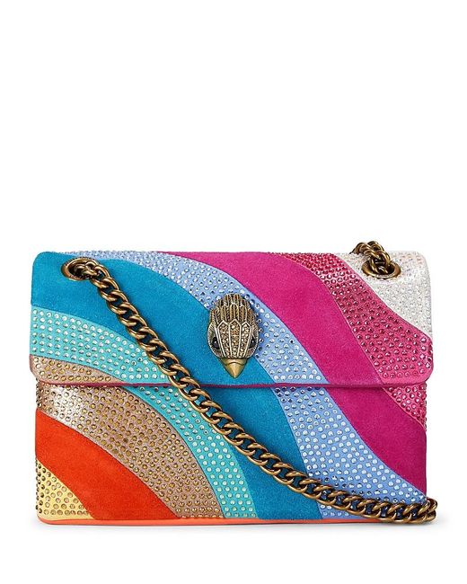 Kurt Geiger Mini Kensington Wave Crossbody Bag in Blue | Lyst