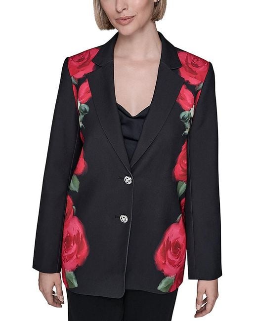 Karl Lagerfeld Rose Blazer in Black | Lyst UK