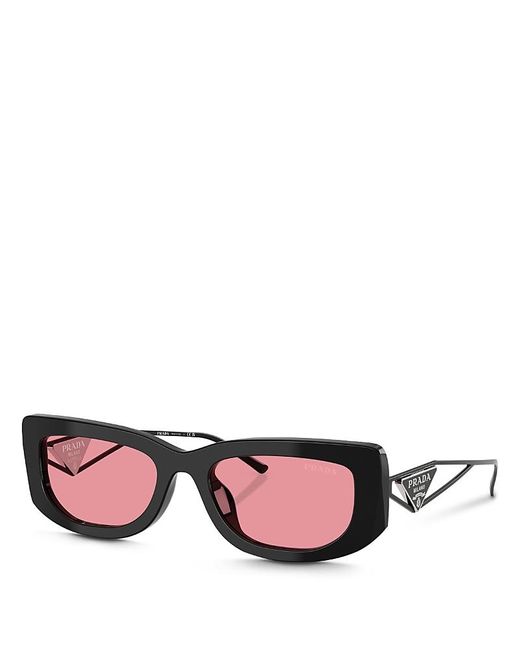 Prada Symbole Rectangular Sunglasses, 53Mm in Pink | Lyst