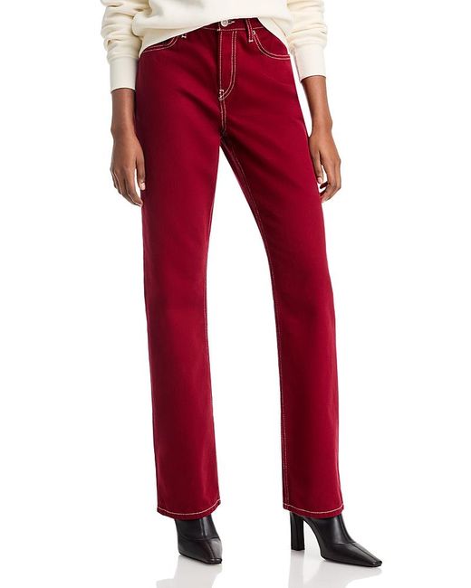 RE/DONE The Standard High Rise Straight Jeans in Red | Lyst UK