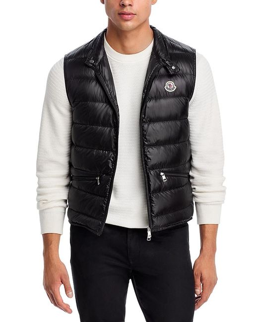 Moncler Gui Zip Front Vest in Black for Men | Lyst