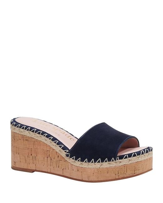 Kate Spade Cosette Slip On Espadrille Platform Wedge Sandals in Blue | Lyst