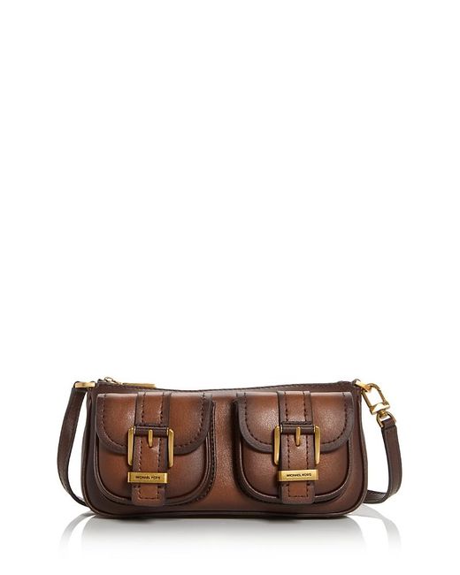 Michael Kors Zoe Small Convertible Pochette Bag in Brown | Lyst