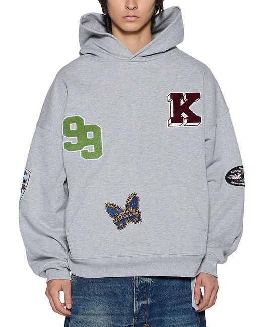 Ksubi The Patched Ekcess Oversized Fit Hoodie in Grey for Men | Lyst UK