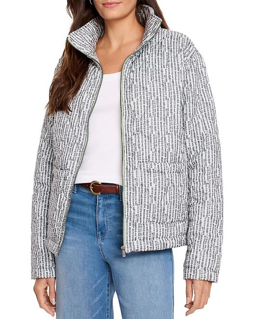 NIC+ZOE Tipped Throw On Quilted Jacket in Gray | Lyst