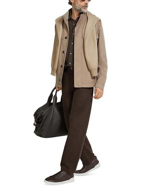 ZEGNA Motorin Field Jacket in Brown for Men | Lyst