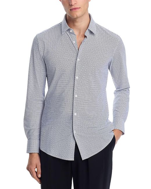 BOSS Performance Hank Slim Fit Shirt in Blue for Men | Lyst UK