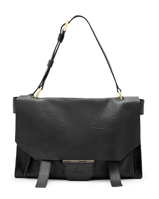 AllSaints Ursa Grain Leather Satchel in Black | Lyst