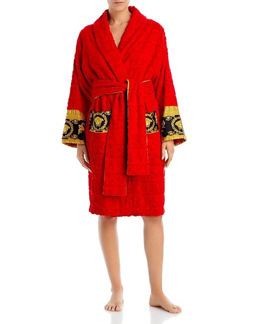 Versace I Heart Baroque Bath Robe in Red | Lyst UK