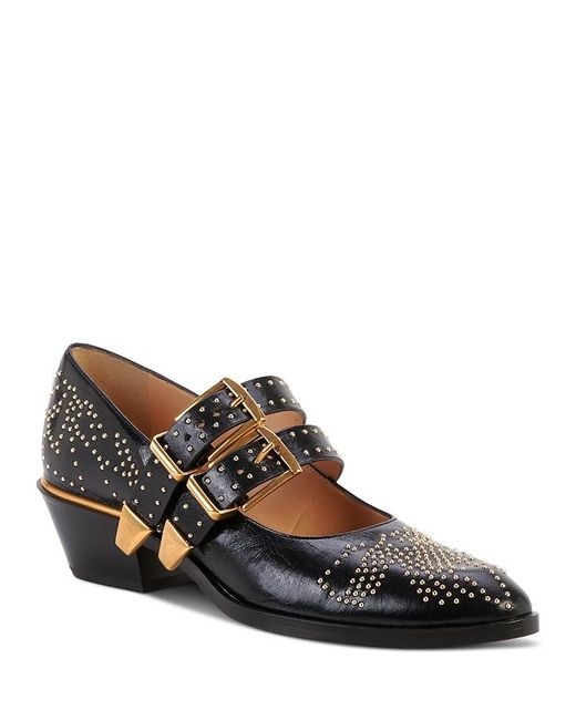 Chloé Susan Embellished Pumps in Brown | Lyst