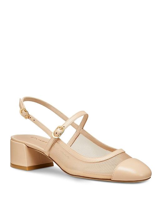 Stuart Weitzman Maeve Mary Jane Pumps in Natural | Lyst