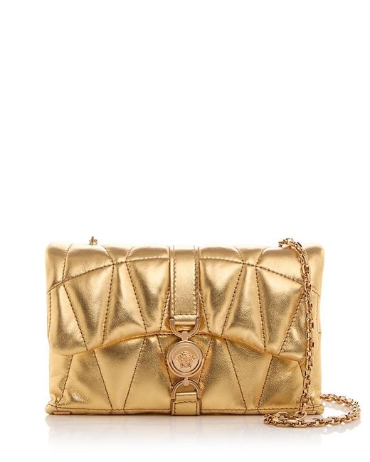 Versace Kleio Mini Quilted Leather Shoulder Bag in Natural | Lyst