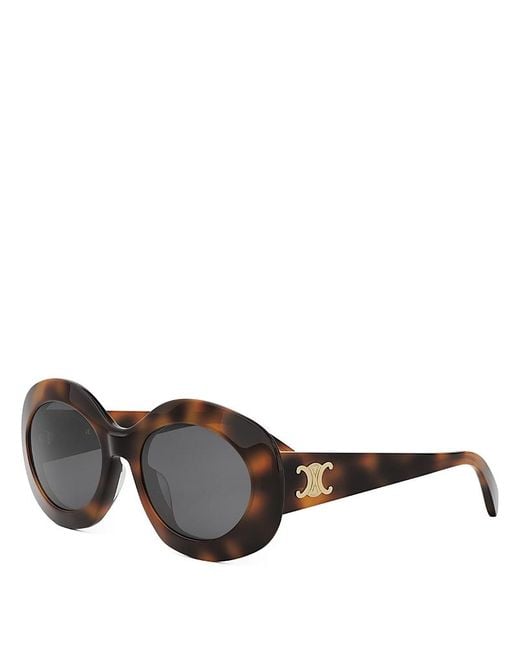 Celine Triomphe Round Sunglasses, 54Mm in Grey | Lyst UK