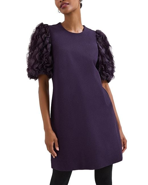 Phase Eight Aida Puff Sleeve Dress in Purple | Lyst UK