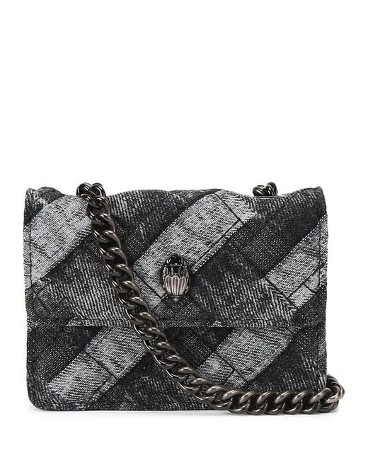 Kurt Geiger Micro Kensington Denim Crossbody Bag in Black | Lyst