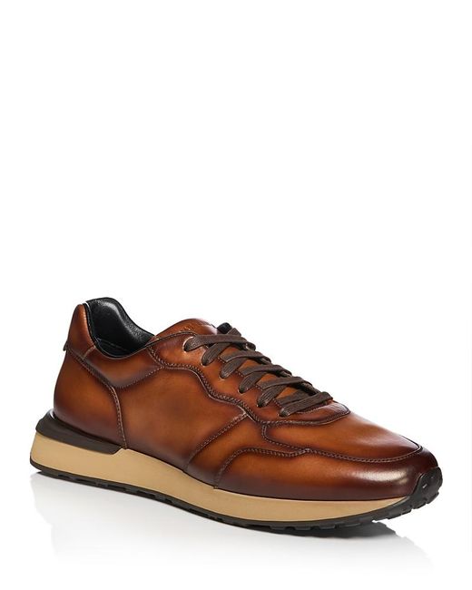 Magnanni Syros Lace Up Sneakers in Brown for Men | Lyst UK