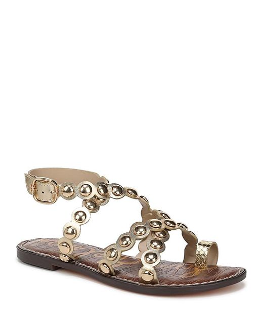 Sam Edelman Gloria Studded Sandals in Brown | Lyst UK