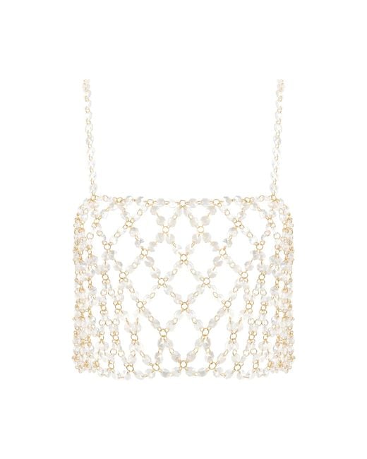 Bluebella Crystal Cami Crop Top Clear in White | Lyst UK