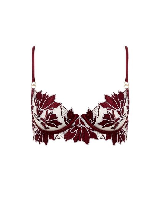 Bluebella Geneva Embroidered Longline Bra Cherry | Lyst UK