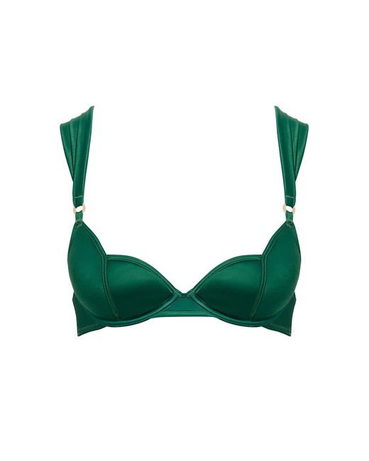 Bluebella Octavia Satin Moulded Bra in Green | Lyst UK