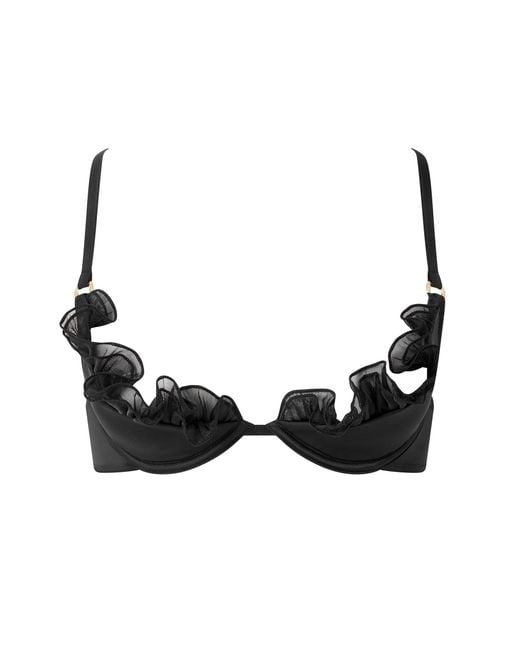 Bluebella Venus Satin Open Bra in Black | Lyst UK