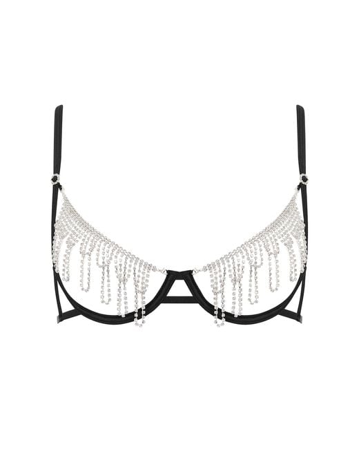 Bluebella Estelle Open Diamante Bra in Metallic | Lyst UK