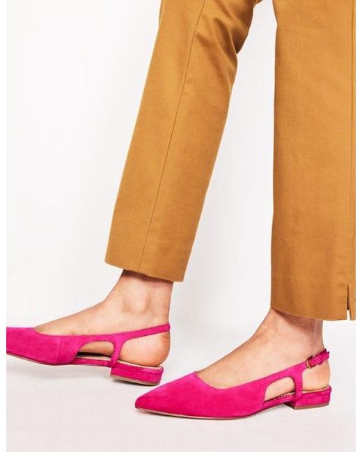 Boden Cut Out Slingback Flat in Pink | Lyst
